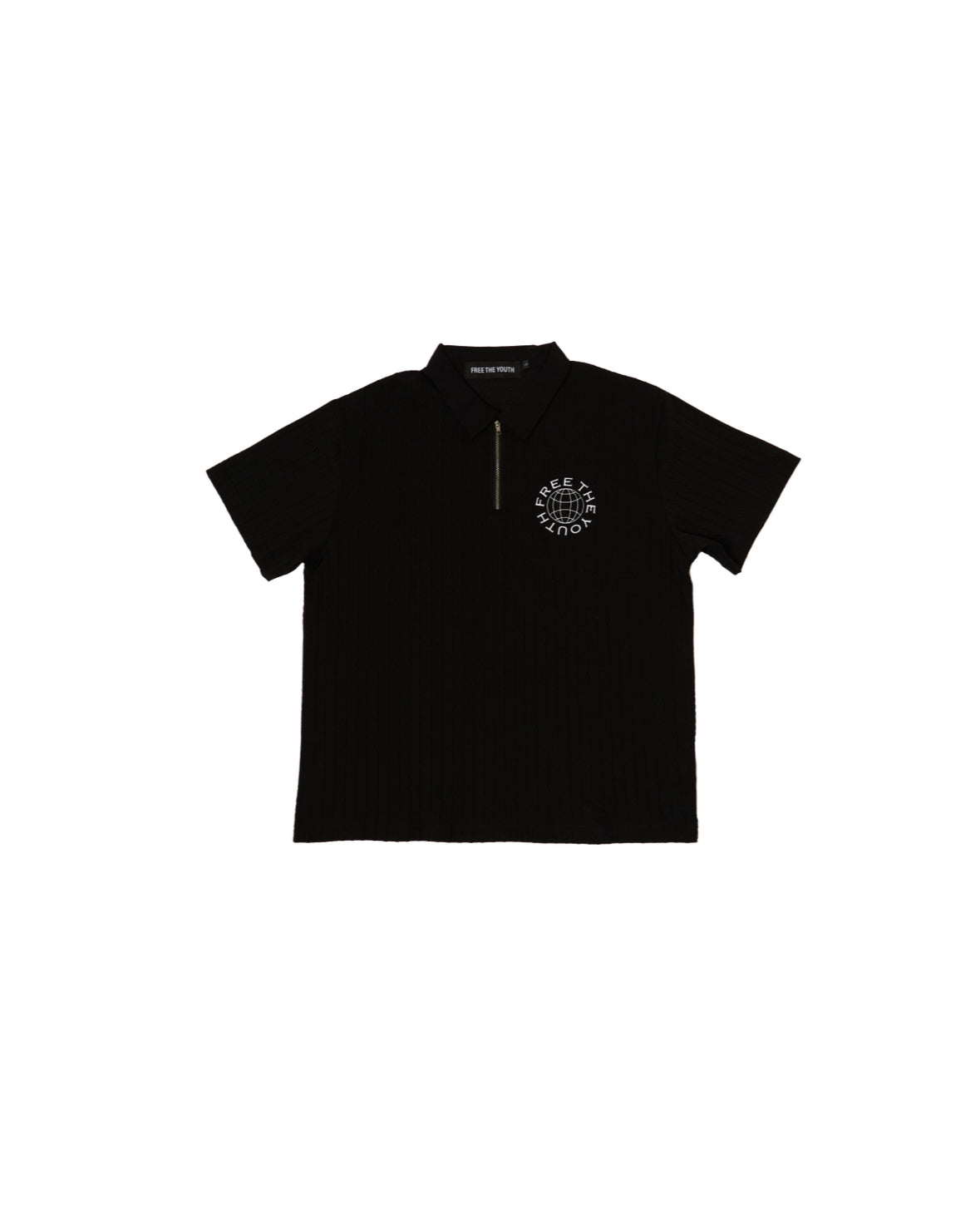 FTY LOGO ZIP-UP POLO SHIRT - BLACK – FREE THE YOUTH