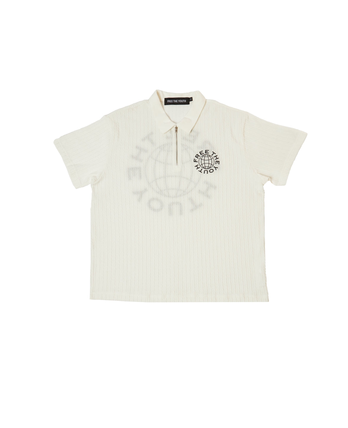 FTY LOGO ZIP-UP POLO SHIRT - WHITE – FREE THE YOUTH